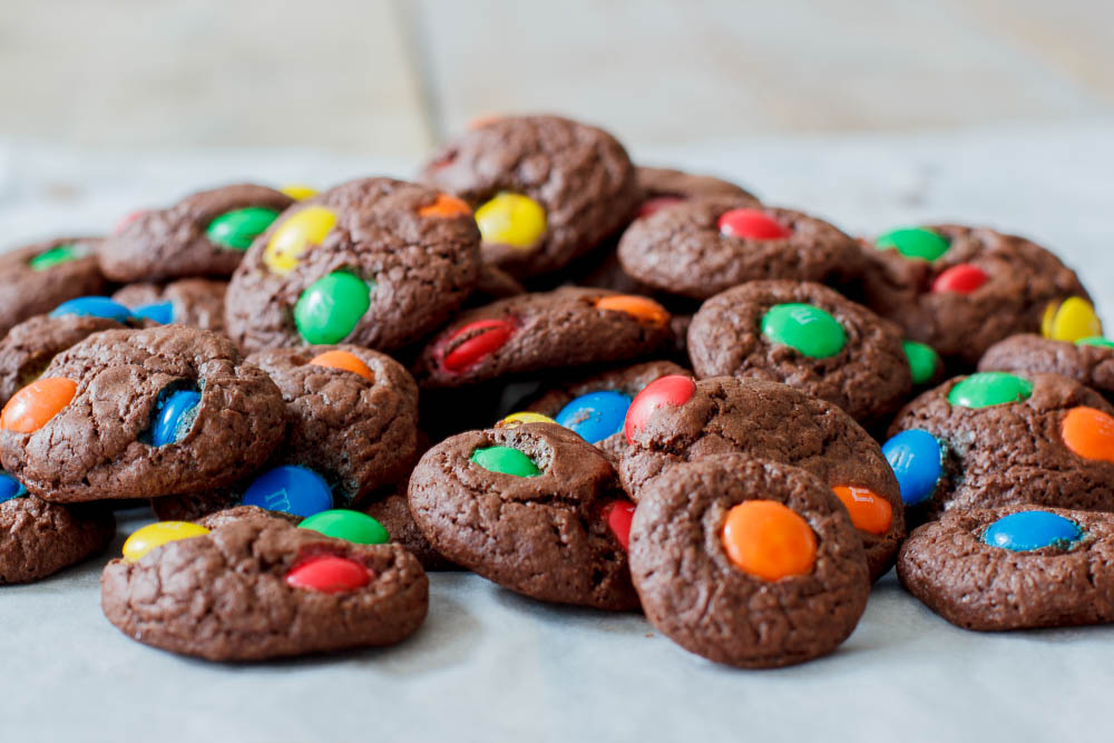Chocolade M&M's koekjes - Zoetrecepten